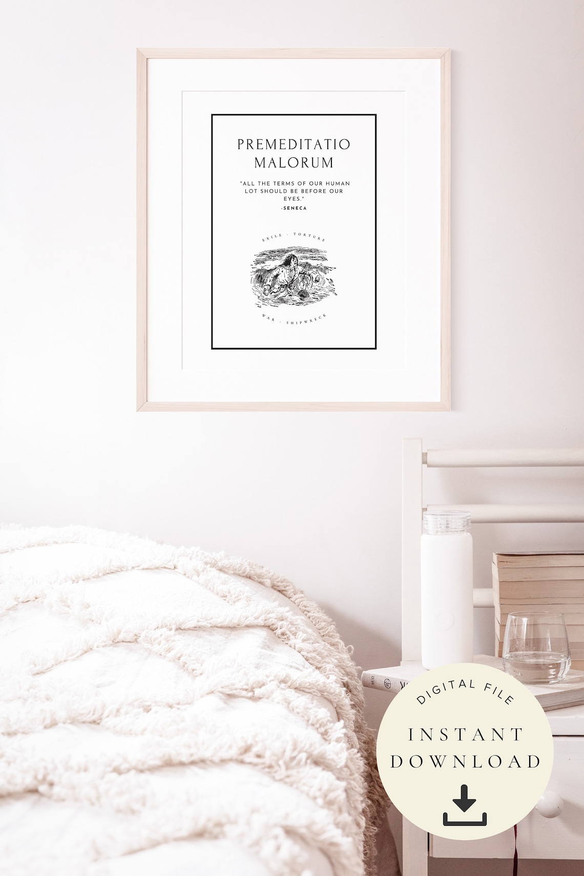 Premeditatio Malorum Stoicism Art Stoic Quote Meditations | Etsy