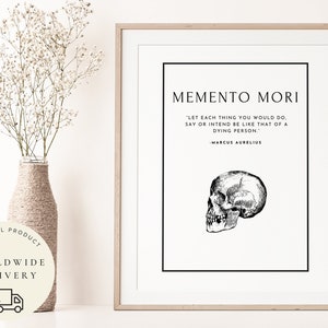 Memento Mori Poster, Print Stoic Quote , Marcus Aurelius Poster ...