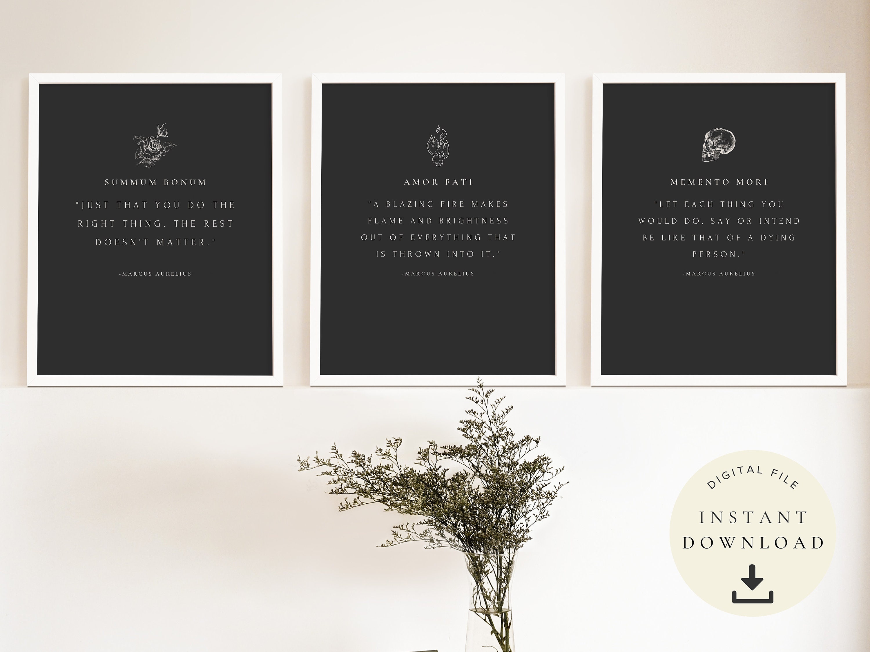 Summum Bonum Poster, Marcus Aurelius Design, Philosophy Digital Print ...