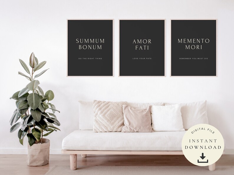 Summum Bonum Wall Art, Marcus Aurelius Meditations, Amor Fati Gift ...