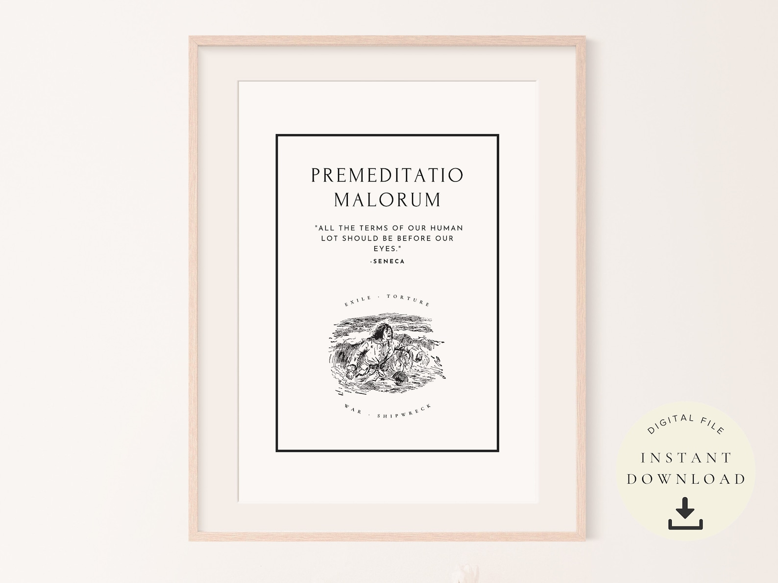 Premeditatio Malorum Stoicism Art Stoic Quote Meditations - Etsy