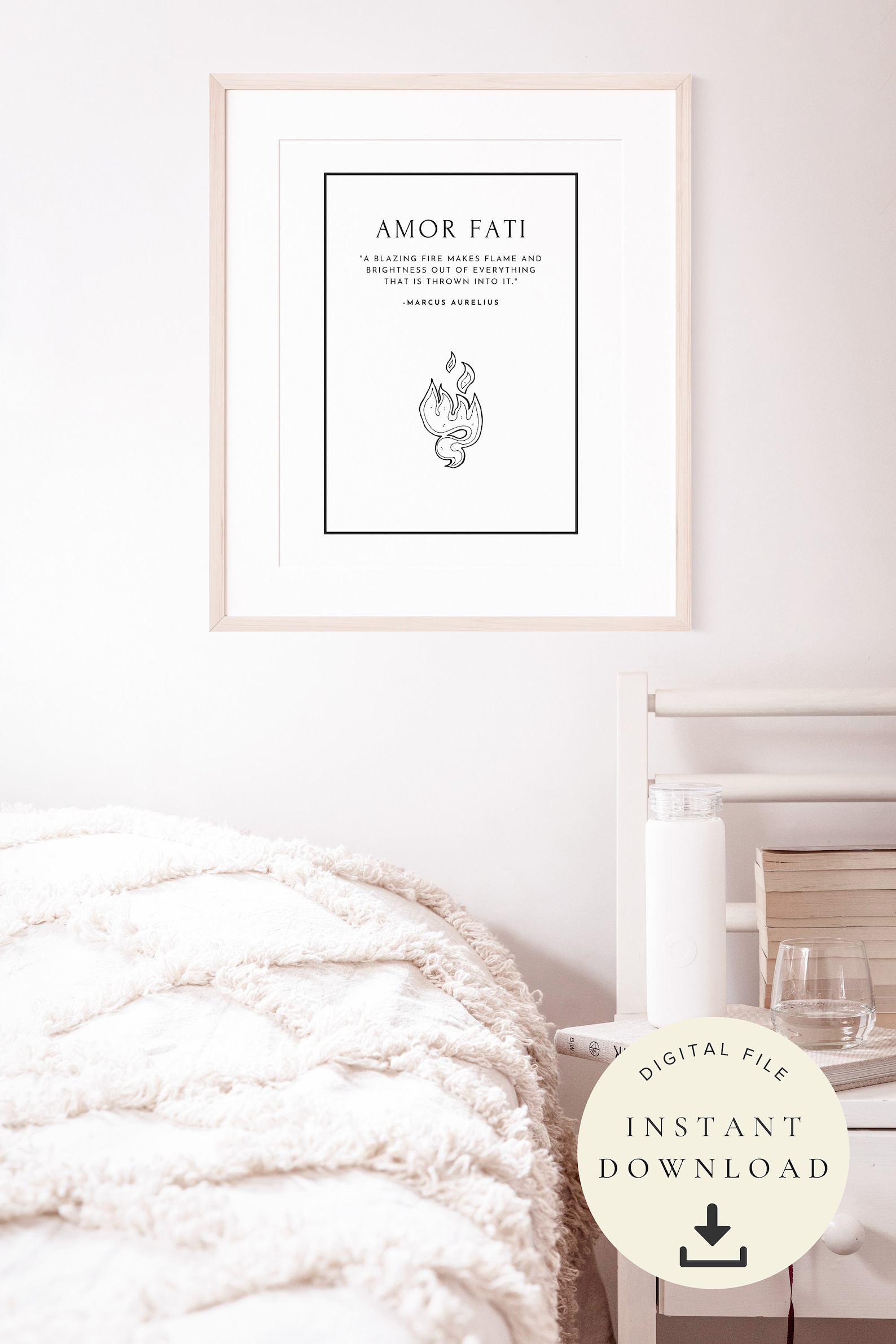 Amor Fati Print Marcus Aurelius Art Stoic Affirmation | Etsy