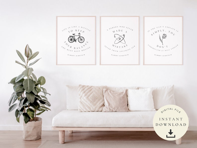 Albert Einstein Art, Brainy Quote, Science Poster, Graduation Gift ...