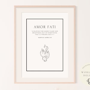 Amor Fati Poster, Marcus Aurelius Philosophy, Love of Fate Print ...