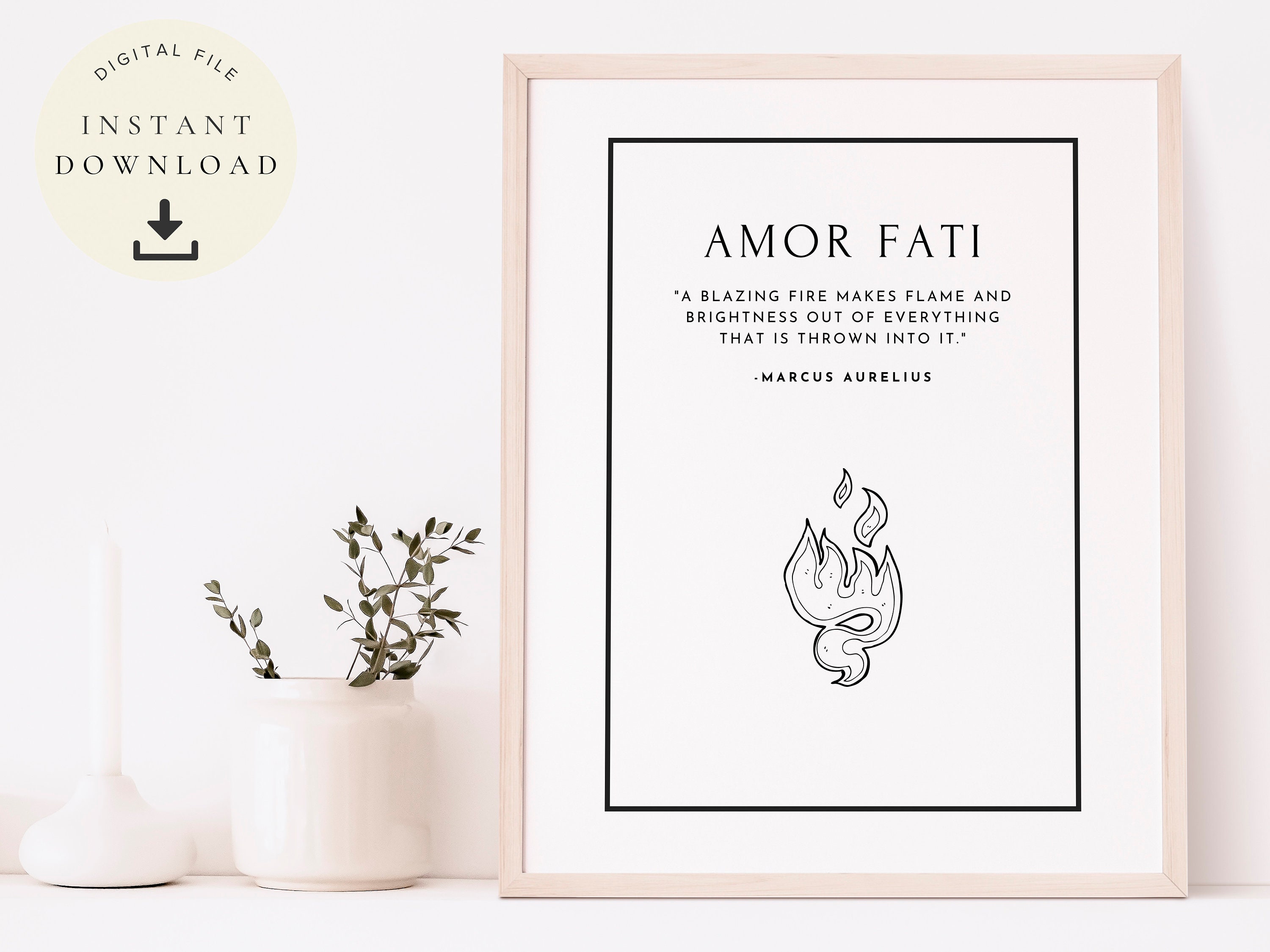 Amor Fati Print Marcus Aurelius Art Stoic Affirmation - Etsy