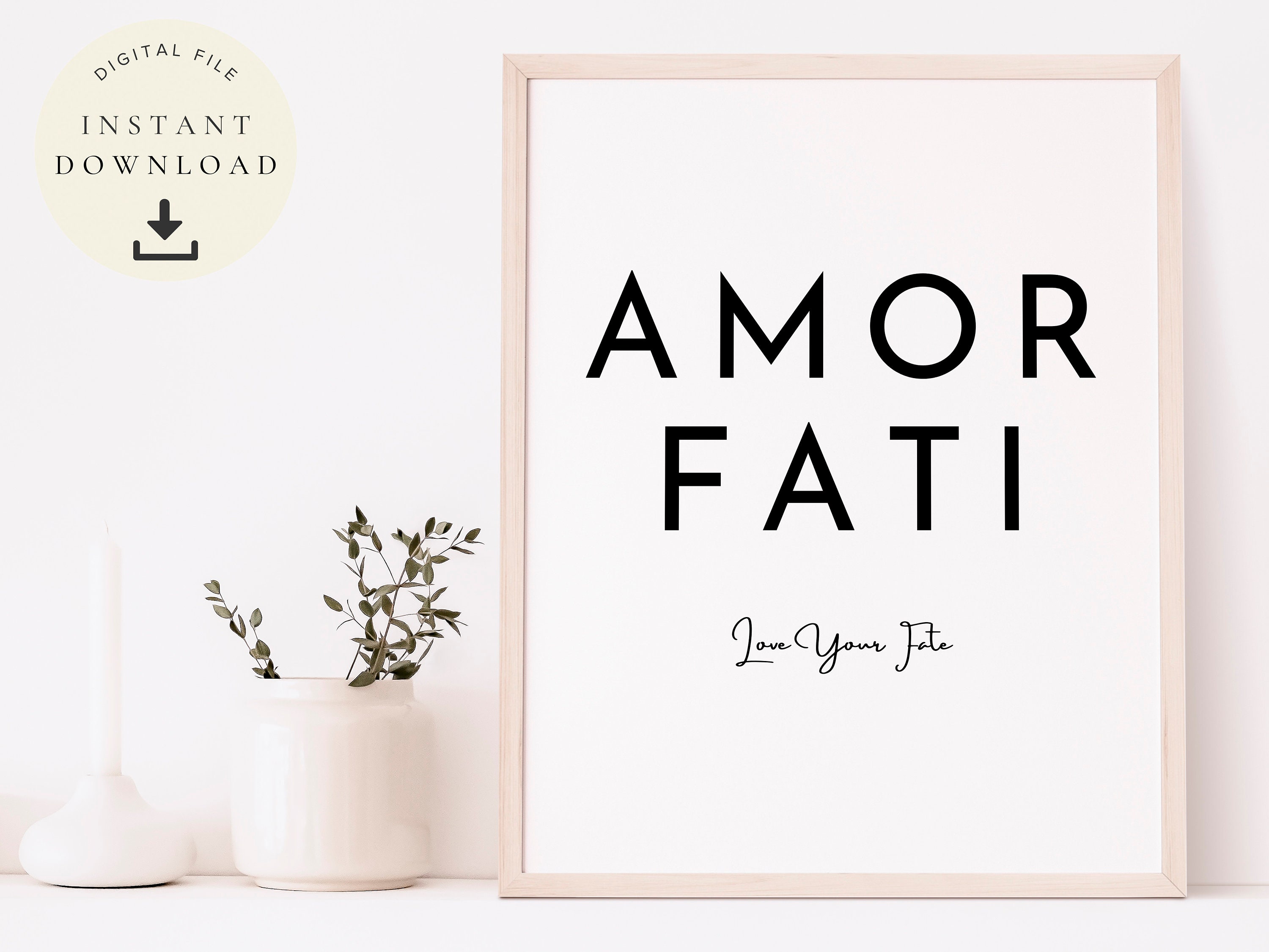 Amor Fati Poster Stoic Print Stoicism Art Marcus Aurelius Ancient