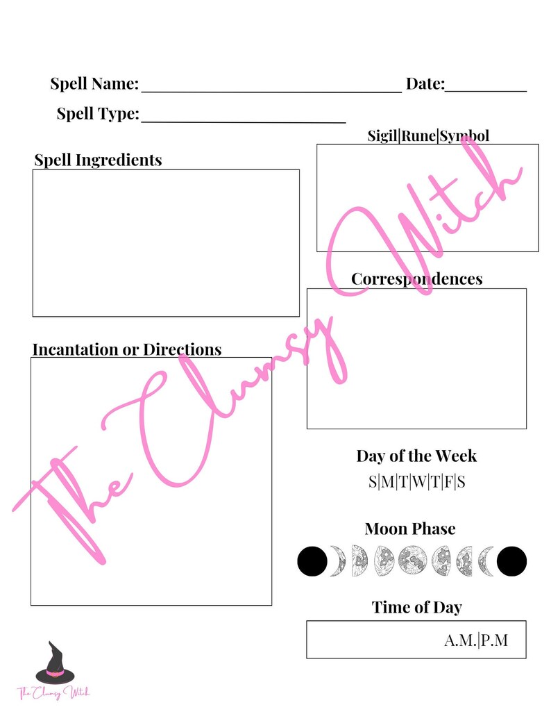 Spell Templates Digital Download - Etsy