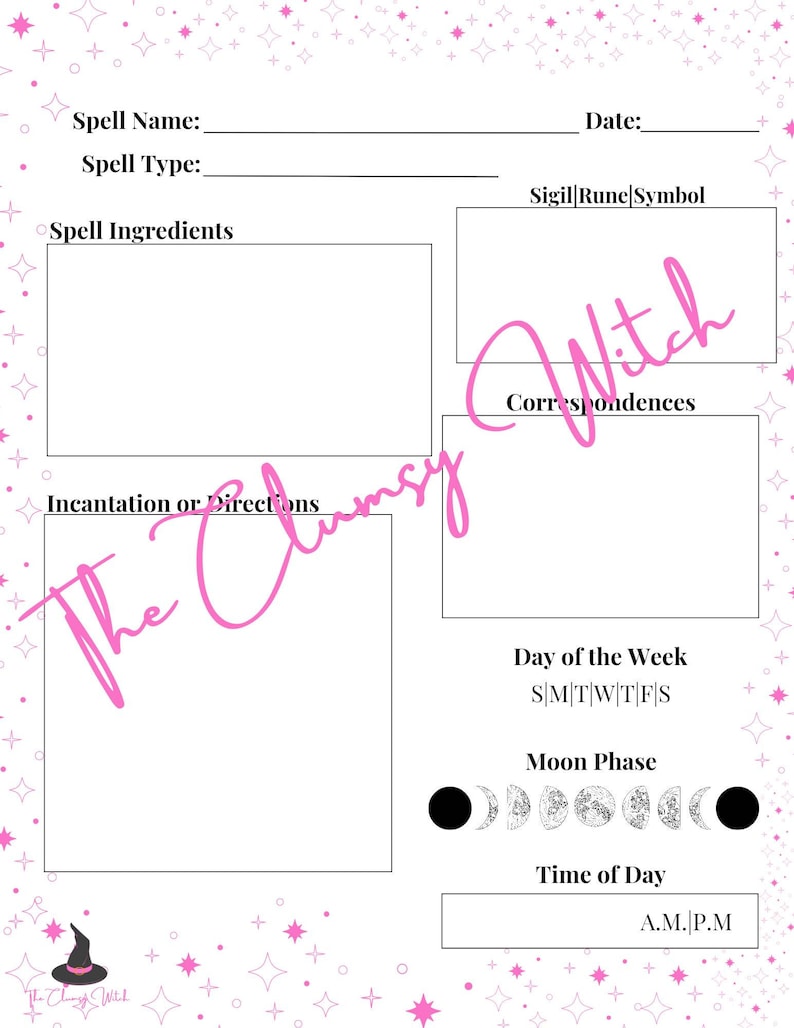 Spell Templates Digital Download - Etsy