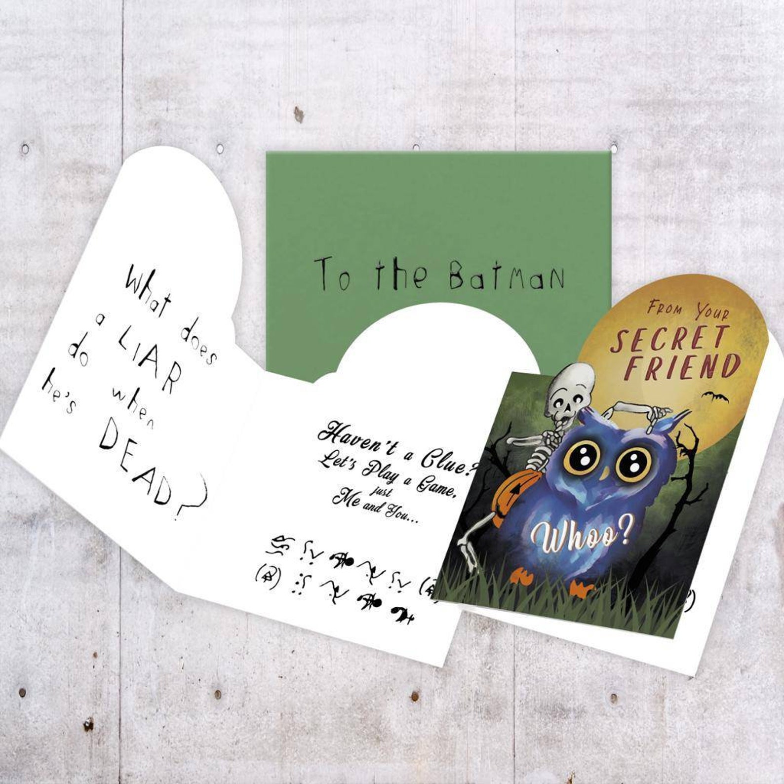 The Batman 2022 Riddler Greeting Card Movie Replica Owl | Etsy Hong Kong