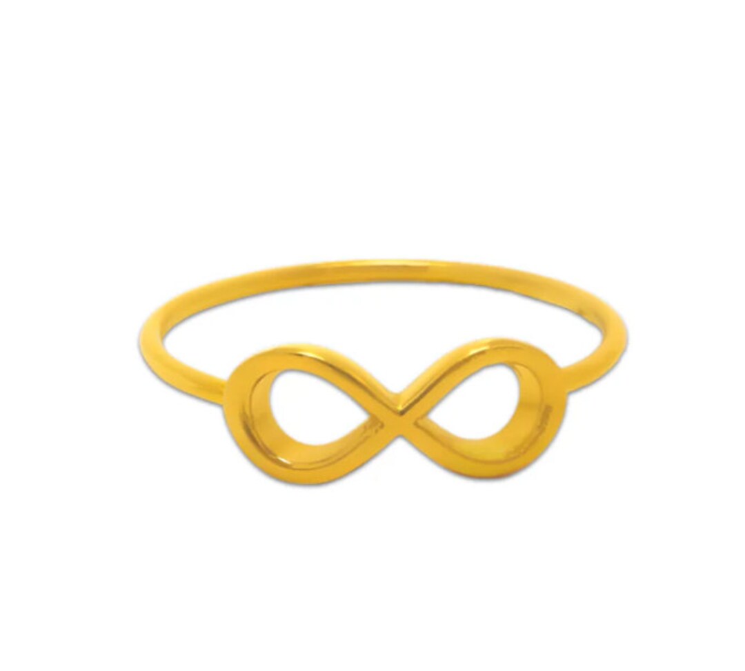 Gold Infinity Ring / Minimalist Band for Wedding Gift / Minimal ...