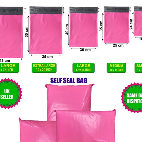 Pink Postal Mailing Bags Postage Coloured Plastic Packaging - Etsy UK