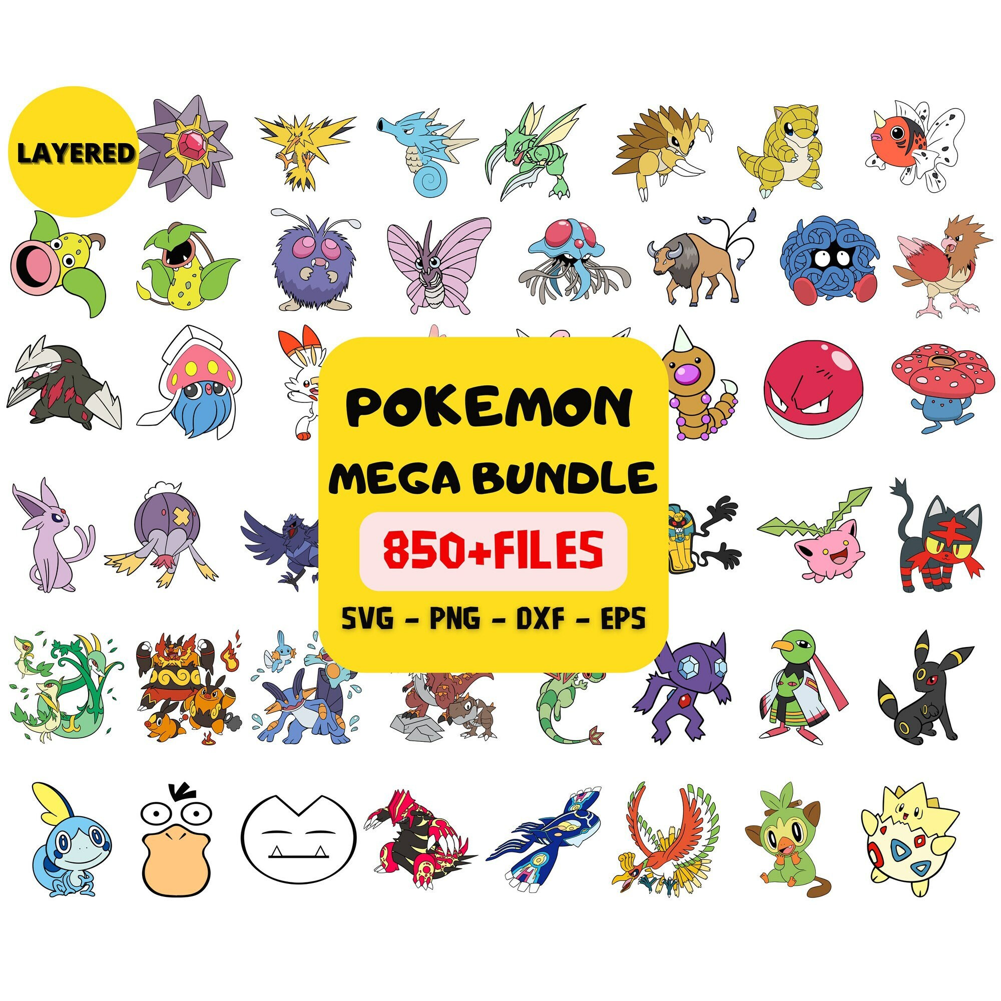 Pokemon Svg Bundle, 850files Pokemon Svg, Pikachu Svg, Pokemon Clipart ...