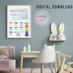 Weather chart Educational kids learning chart of weather and | Etsy