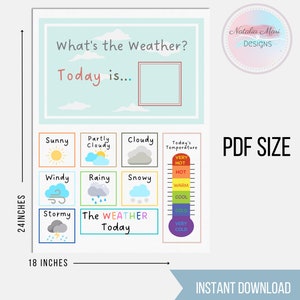 Weather Chart, Educational Kids Learning Chart of Weather and ...
