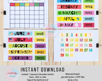 Months of the Year- Cut Outs for Calendar - Etsy