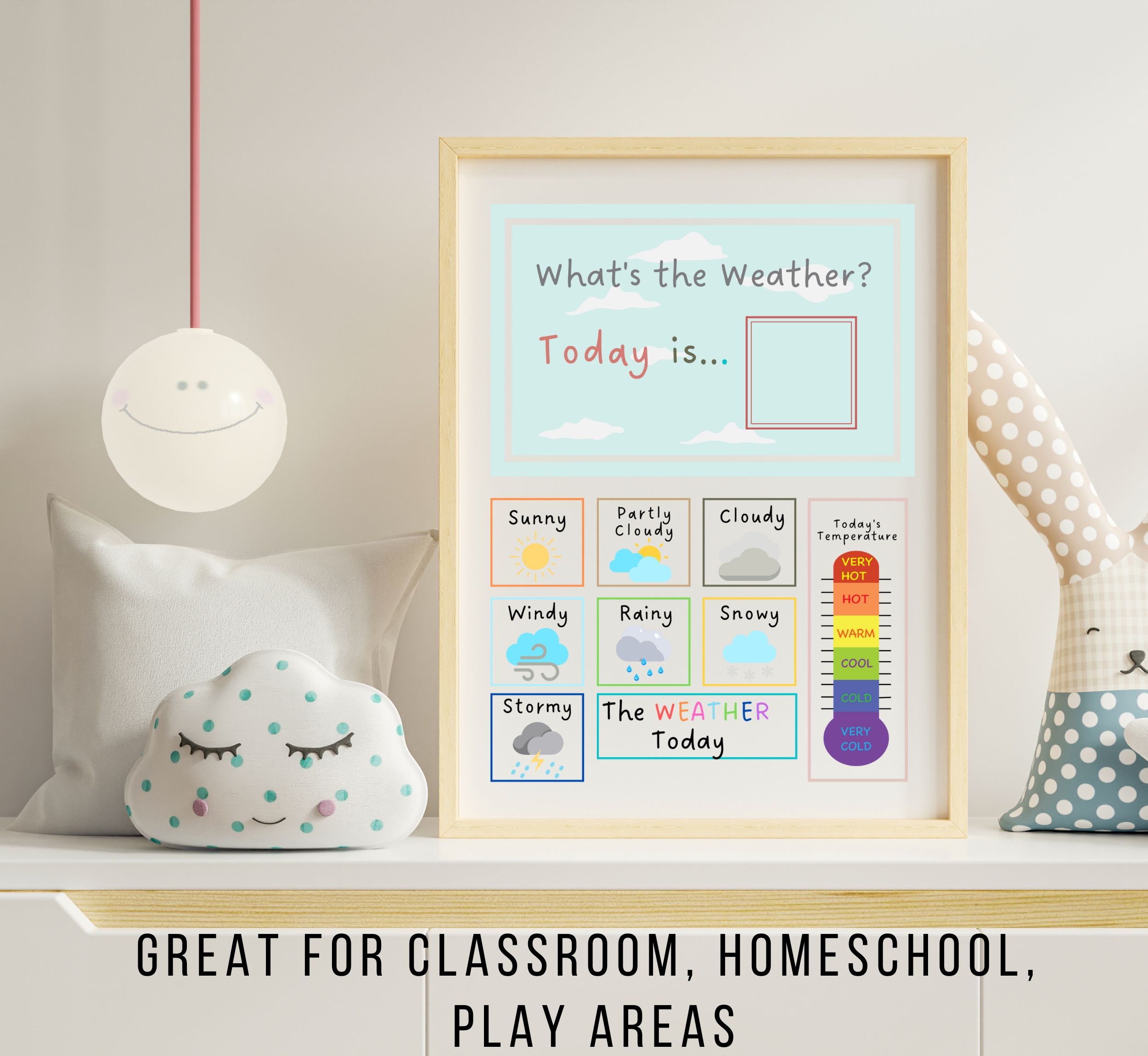 Weather Chart, Educational Kids Learning Chart of Weather and ...