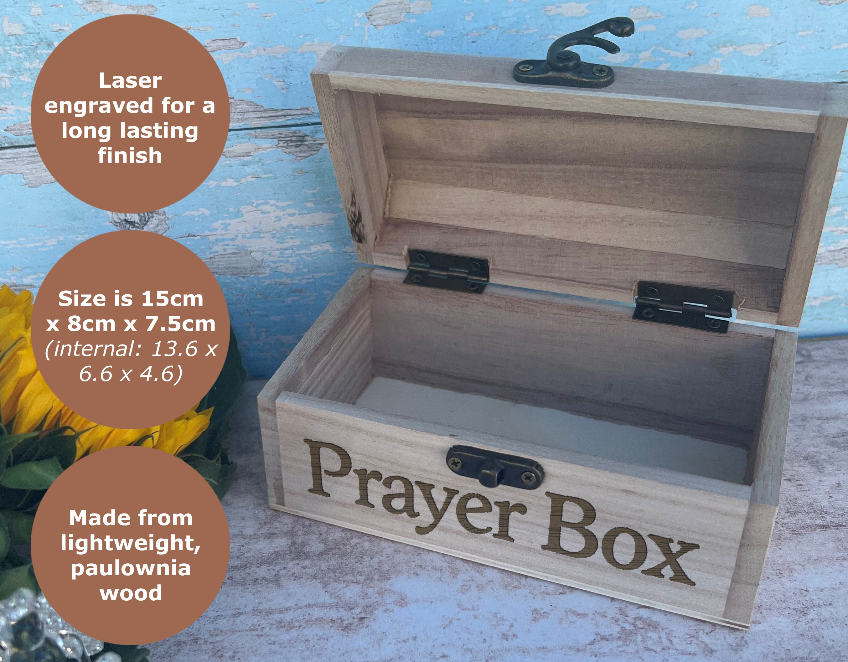 Prayer Box Small Treasure Chest for Prayers Bible God Christianity ...