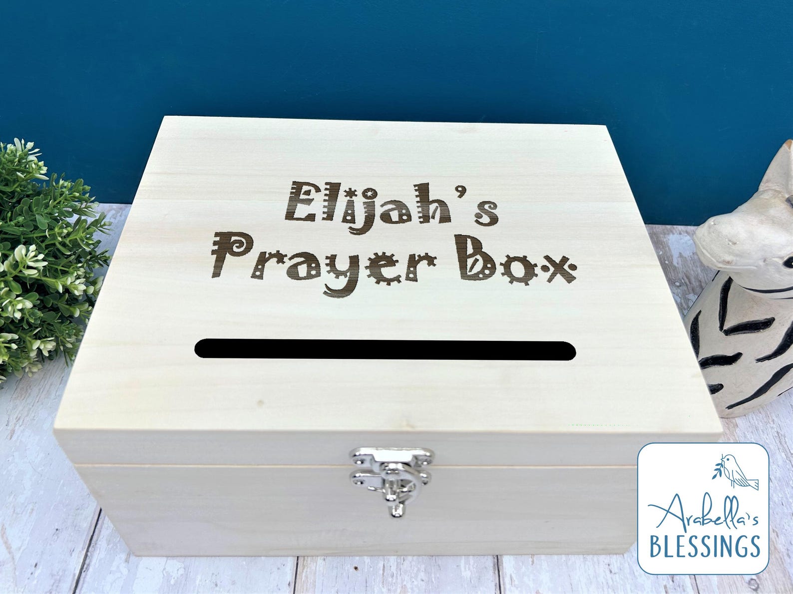 Children's Prayer Box - Engraved & Personalised Wooden Box - for ...