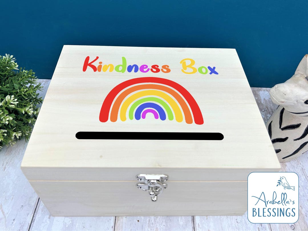 Kindness Box Rainbow Design Home School Church Kind Thoughts Wellbeing ...