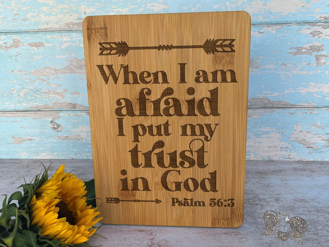 Psalm 56:3 Trust God Christian Bible Quote Plaque Decor Home Church ...