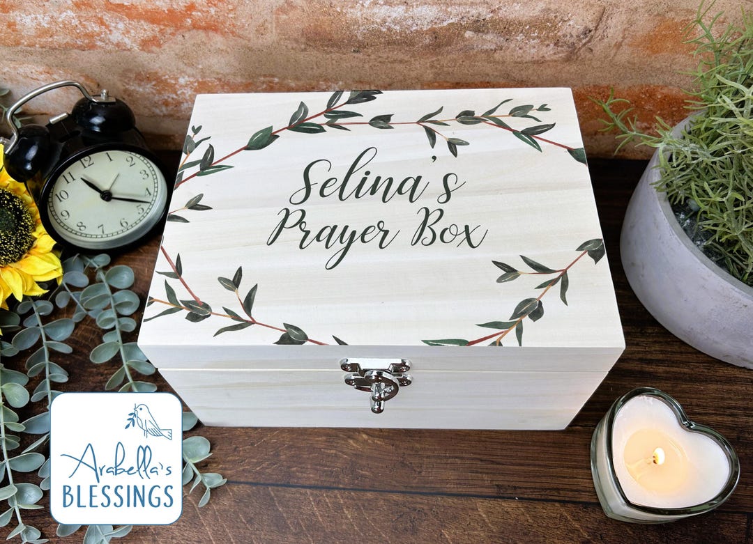 Beautiful Foliage Design Wooden Prayer Box - Memory Box - Keepsake Box ...