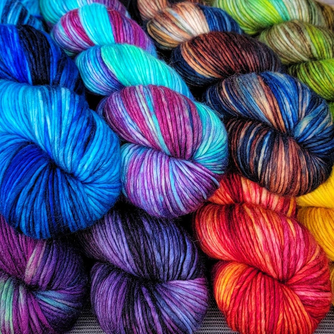 Hand Dyed 100% Merino Wool Yarn: Worsted Weight, ADDI Centro Compatible ...