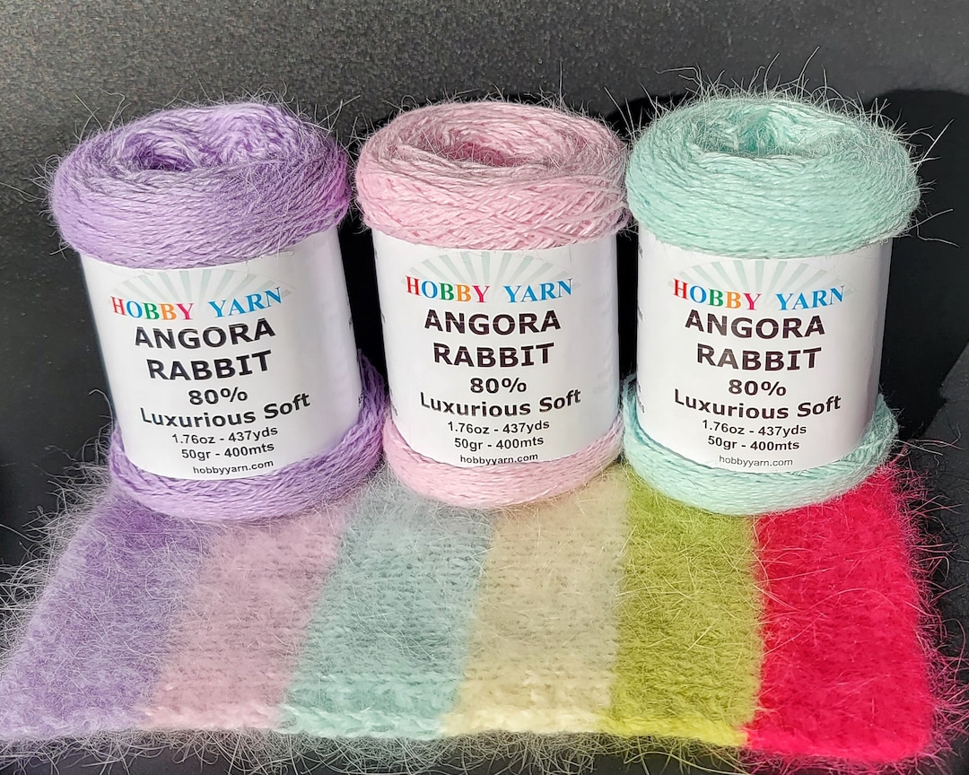 Angora Natural Yarn Lace Weight Hobby Yarn for DIY Crochet Kit. - Etsy