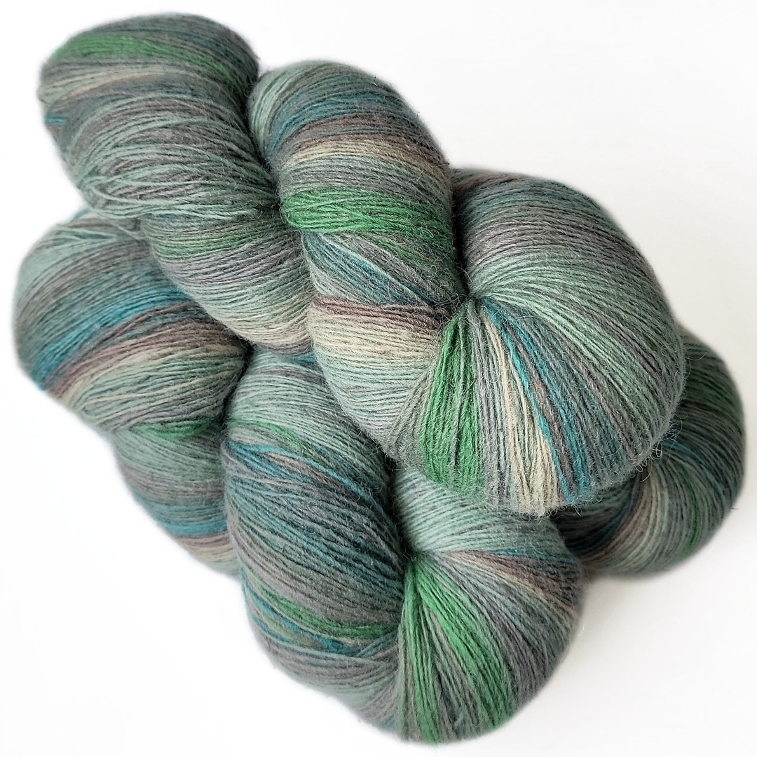 100% Natural Wool Yarn Hand Dyed Lace Weight - Etsy