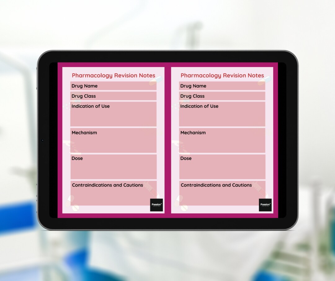 Pharmacology/medication Revision Notes - Etsy