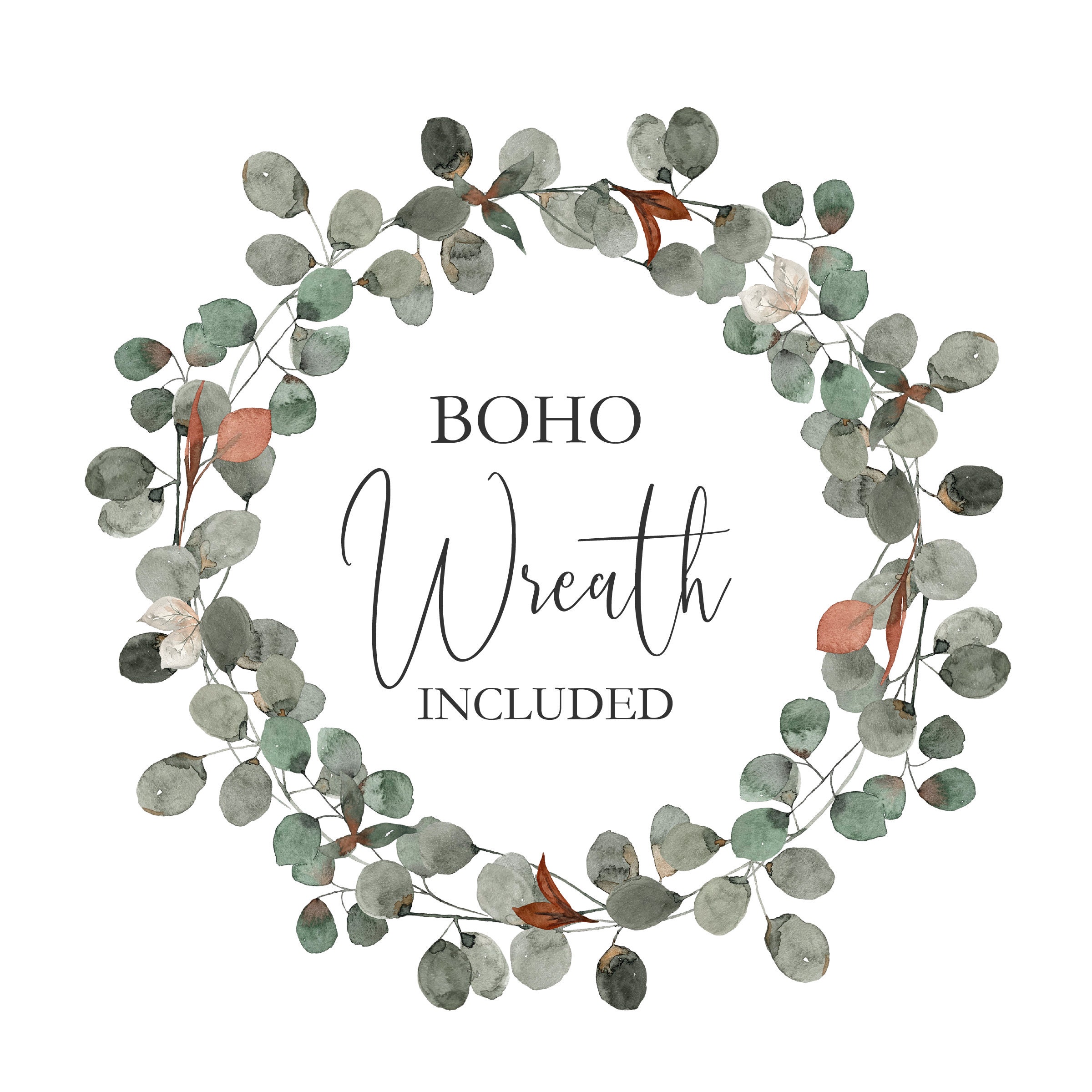 Boho Rust Orange Watercolor Flowers Hand Painted Watercolor - Etsy