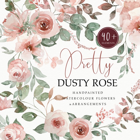 Blush Pink Watercolor Flowers
