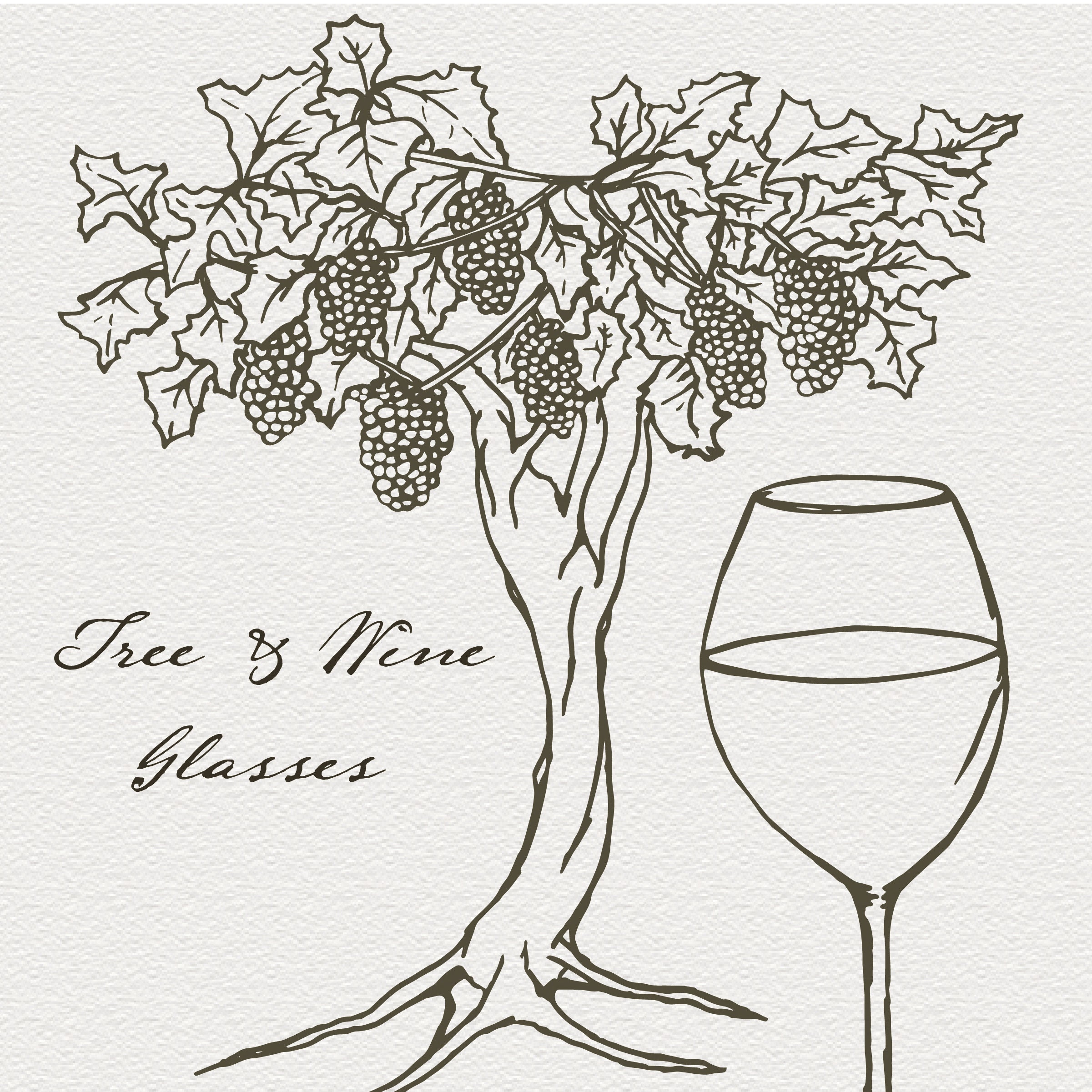 Grape Vines Hand Drawn Line Art Hand Drawn Grape Vines Wine - Etsy