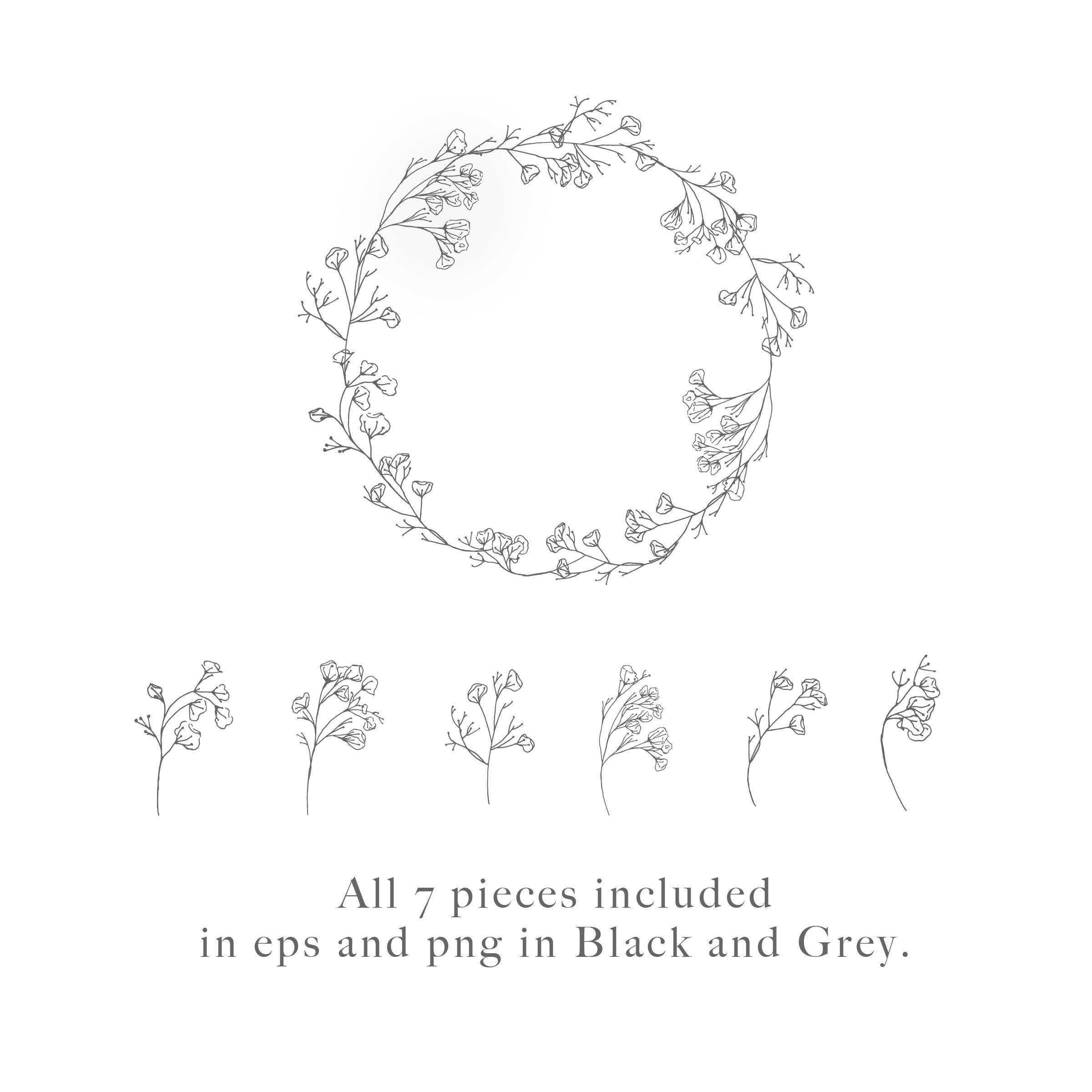 Baby's Breath Hand Drawn Floral Line Art Baby's Breath - Etsy Canada