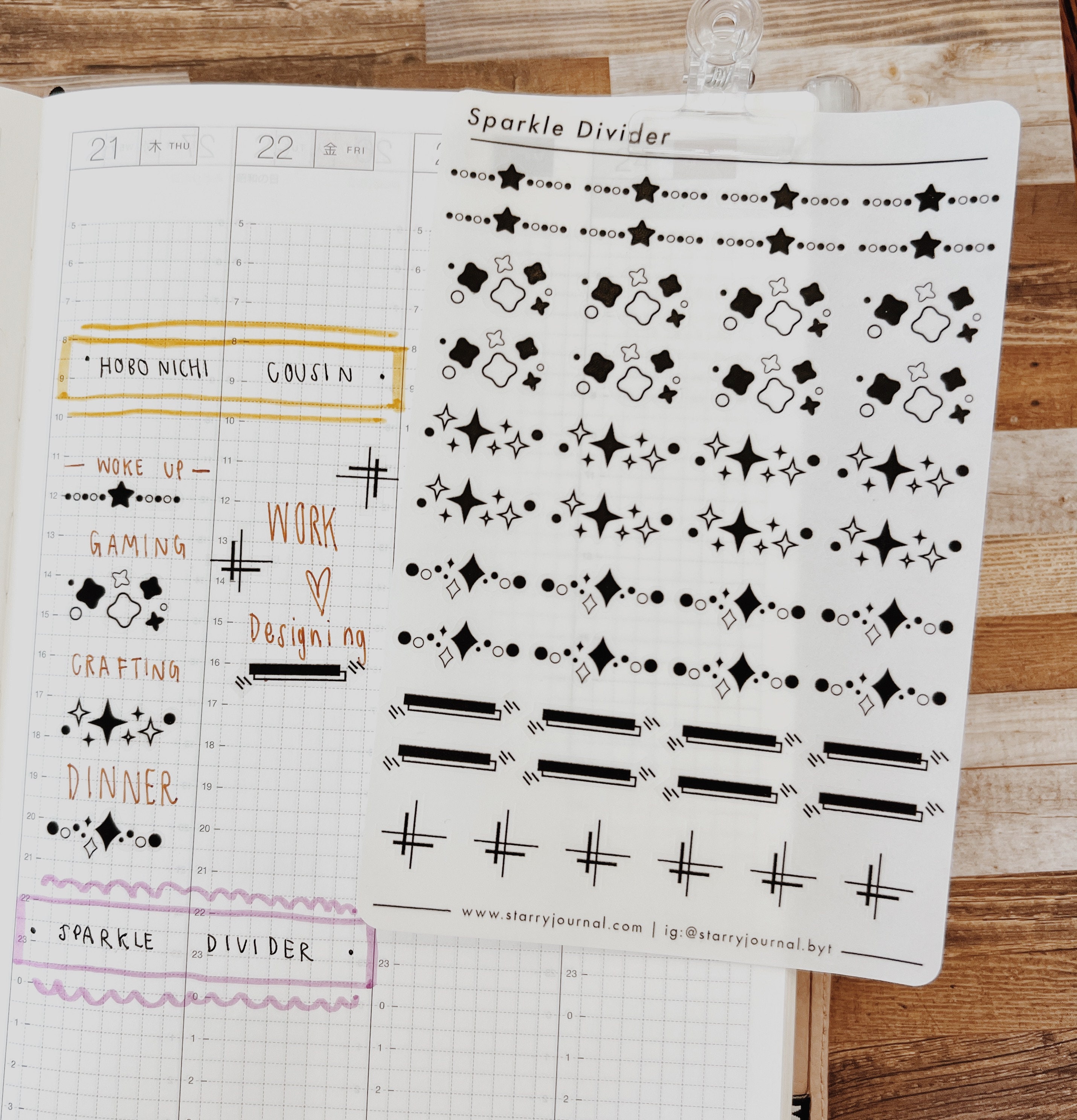 Sparkle Divider Clear Sticker Sheet for Planning Journaling - Etsy