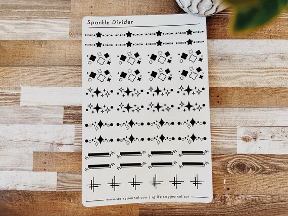 Sparkle Divider Clear Sticker Sheet for Planning Journaling - Etsy