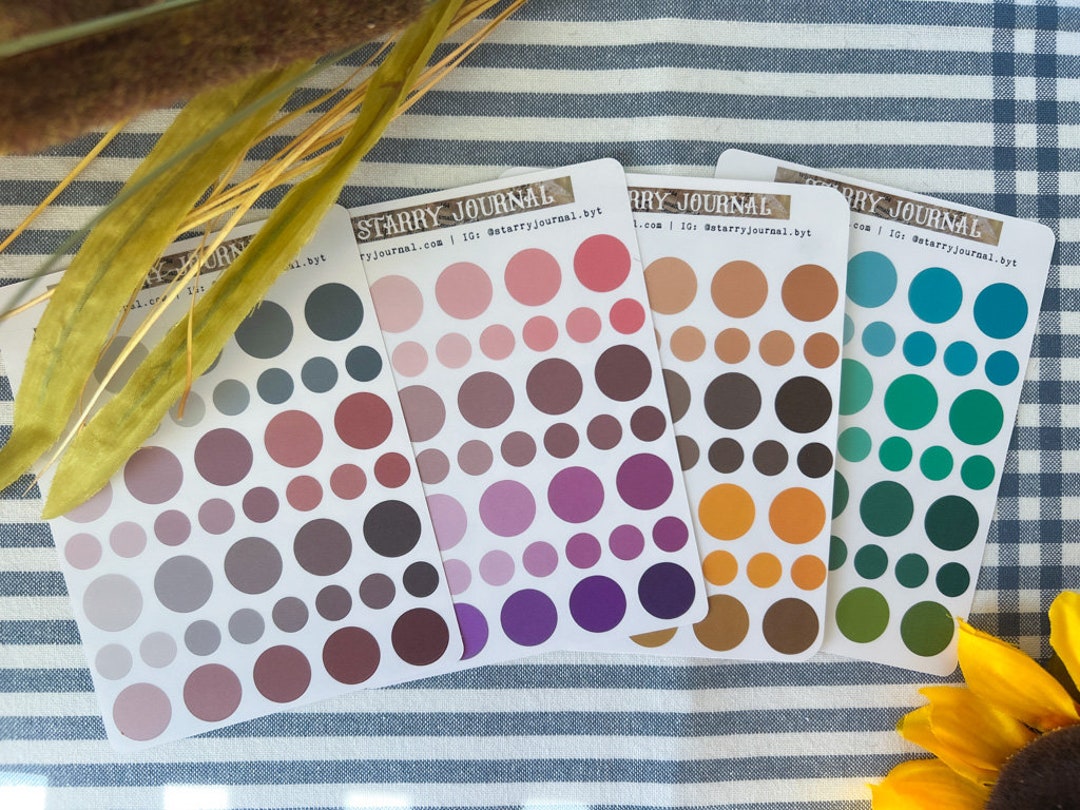 Dot Stickers, Circle Sticker Sheet, Vintage Journal Sticker Sheet ...