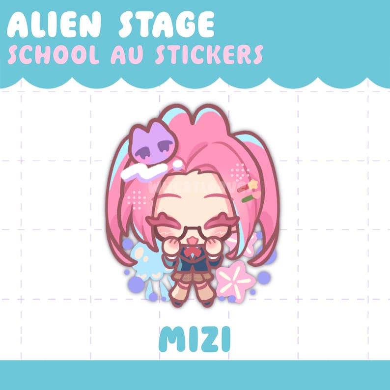Alien Stage School Mizi Sua Luka Hyuna Ivan Till | 2.5 Inch Clear Matte ...