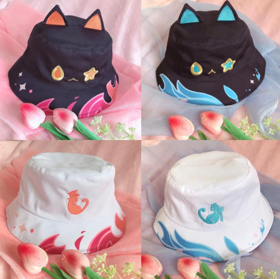 Genshin Impact Lyney Lynette Cats Reversible Bucket Hats - Etsy