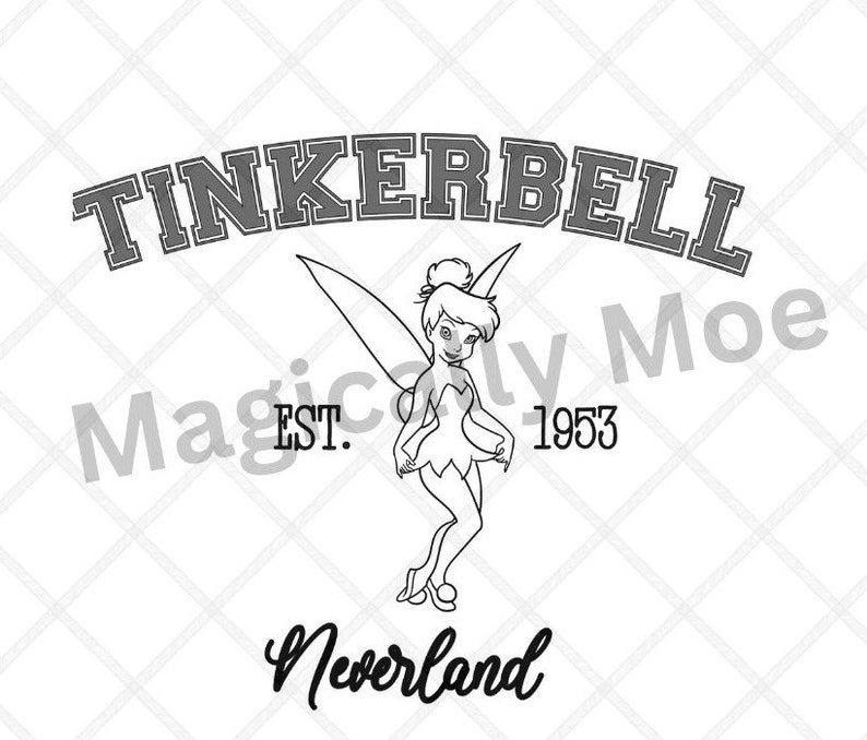 Peter Pan Tinkerbell College Style SVG - Etsy