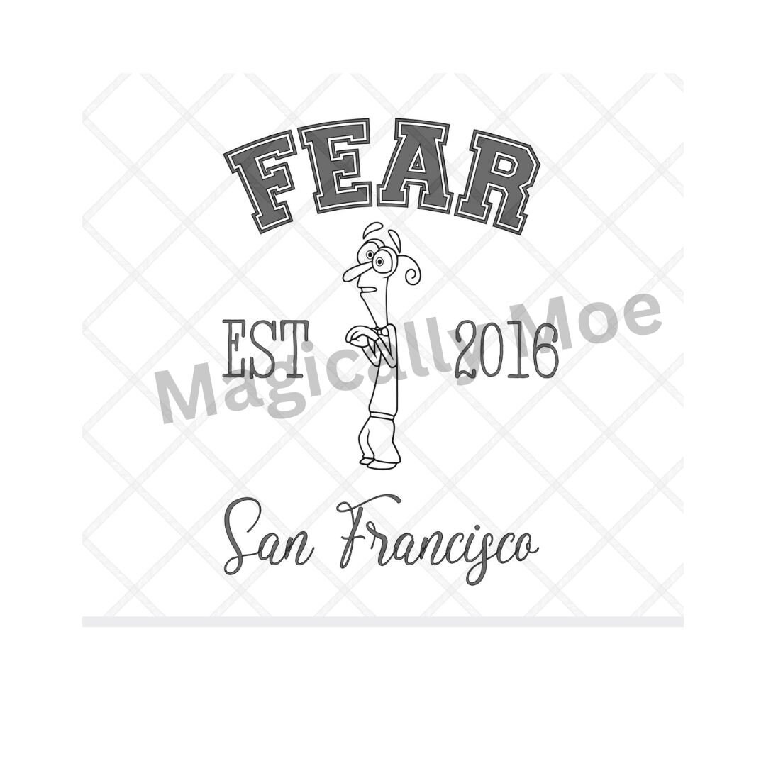 Inside Out Fear College Style Tee SVG - Etsy
