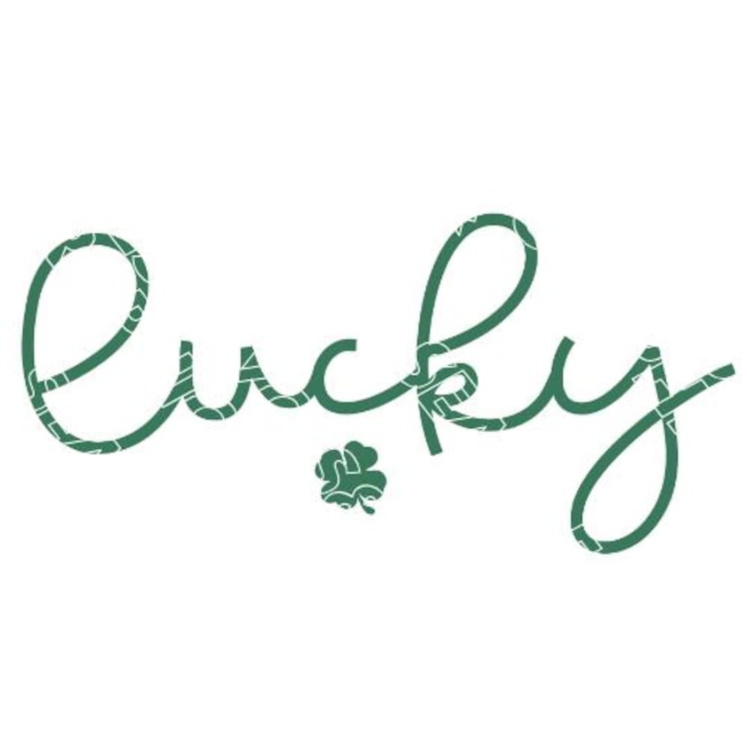 Lucky Script - Retro Funny PNG, POD Ready, T-shirt, Tote, Shamrock ...
