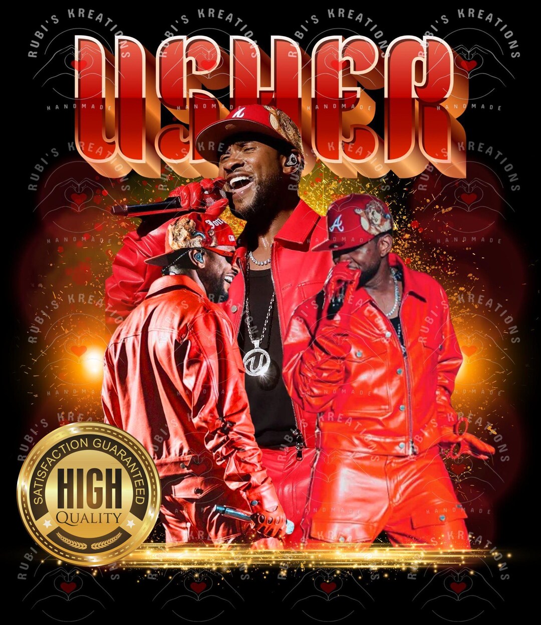 Usher T-shirt Design, PNG, Bootleg Tee, Transparent, Concert Vibes - Etsy