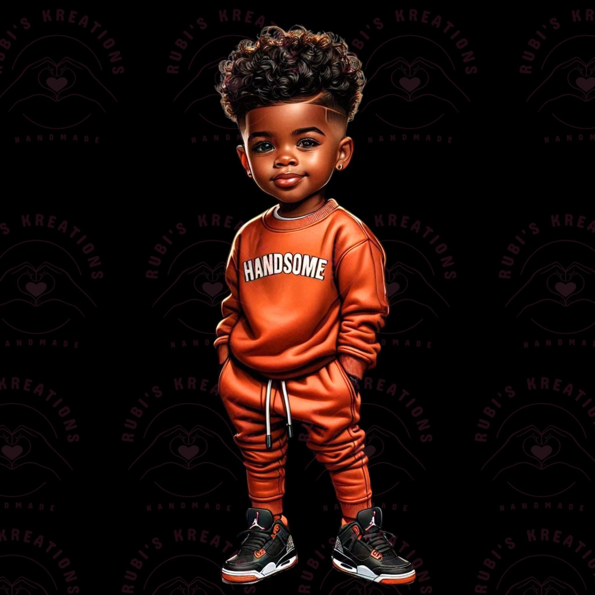 Black Boys PNG Clipart Bundle: Afro Kids T-shirt Designs (digital ...
