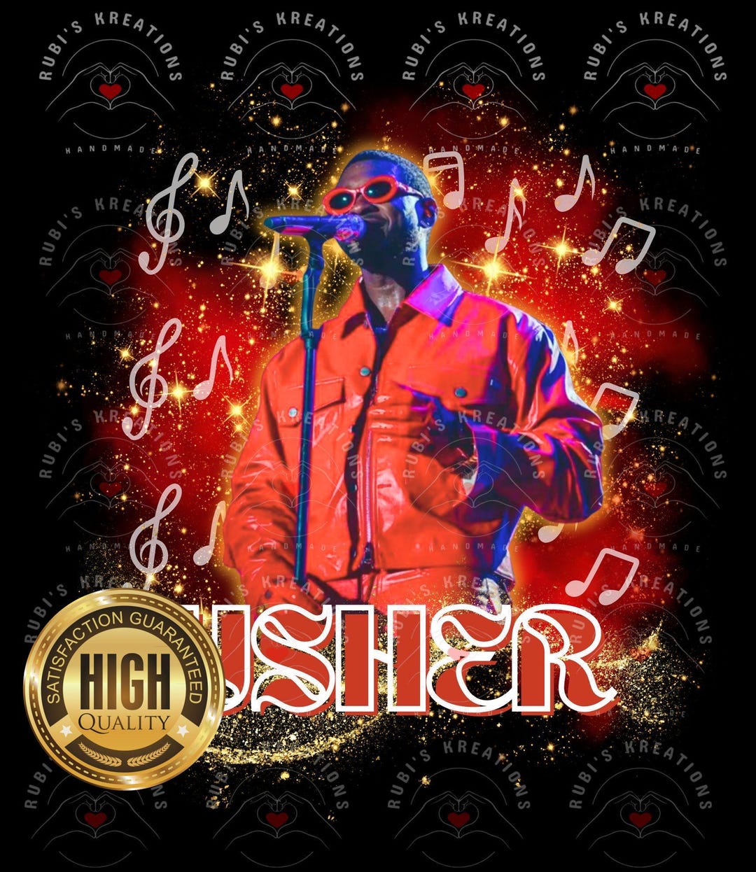 Usher T-shirt Design, PNG, Bootleg Tee, Transparent, Concert Vibes ...