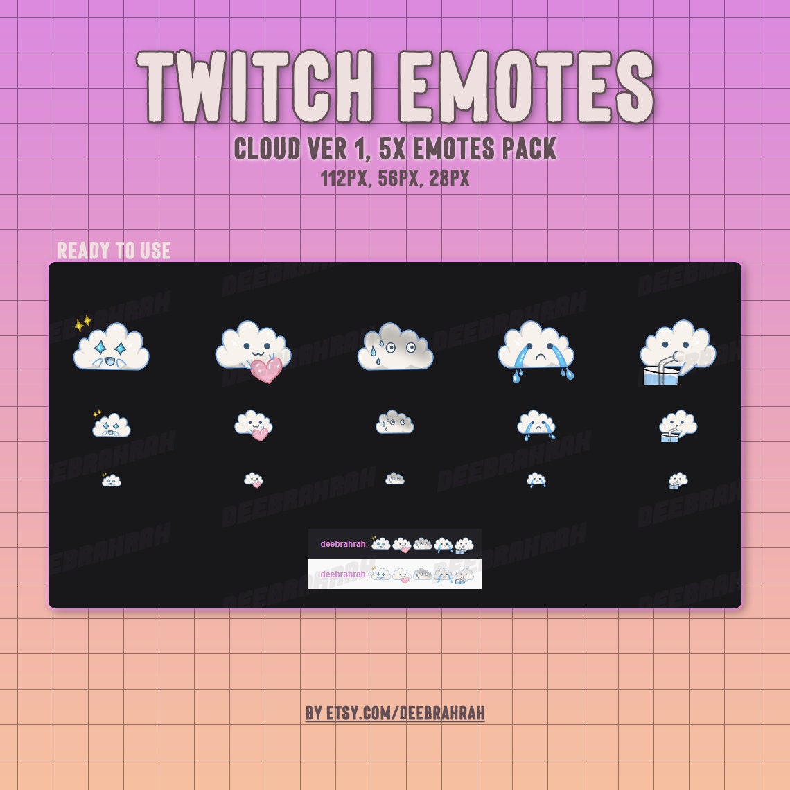 Cloud Emotes Version 1 | Twitch Emotes | Cute Emotes | Kawaii Twitch ...