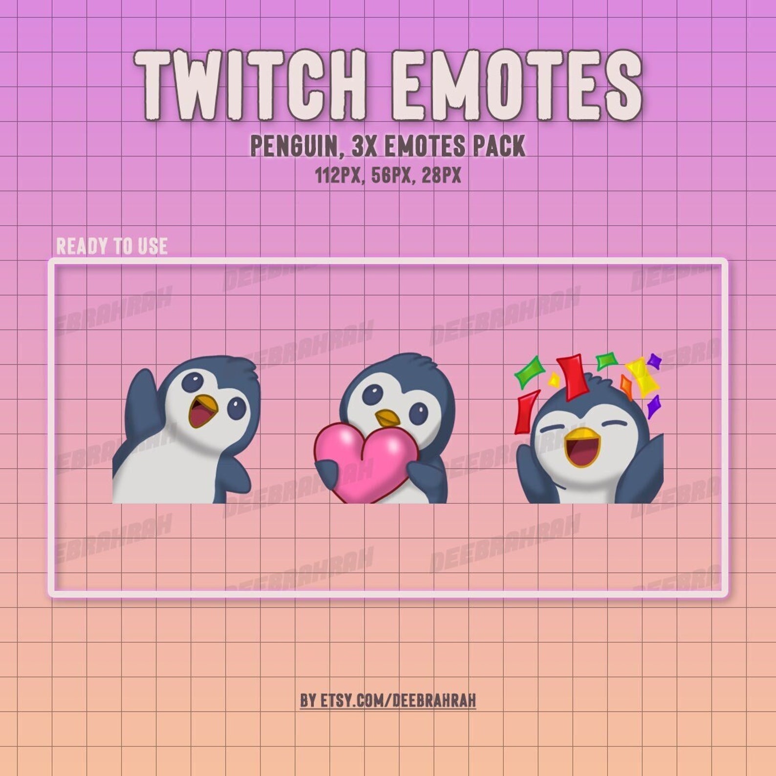 Penguin Emotes | Twitch Emotes | Cute Emotes | Kawaii Twitch Emotes ...