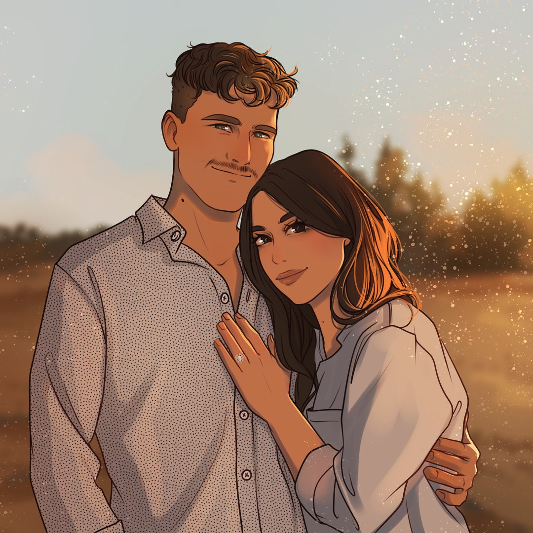 Custom Cartoon Portrait From Photo || Couple Portrait, Best Friend Gift ...