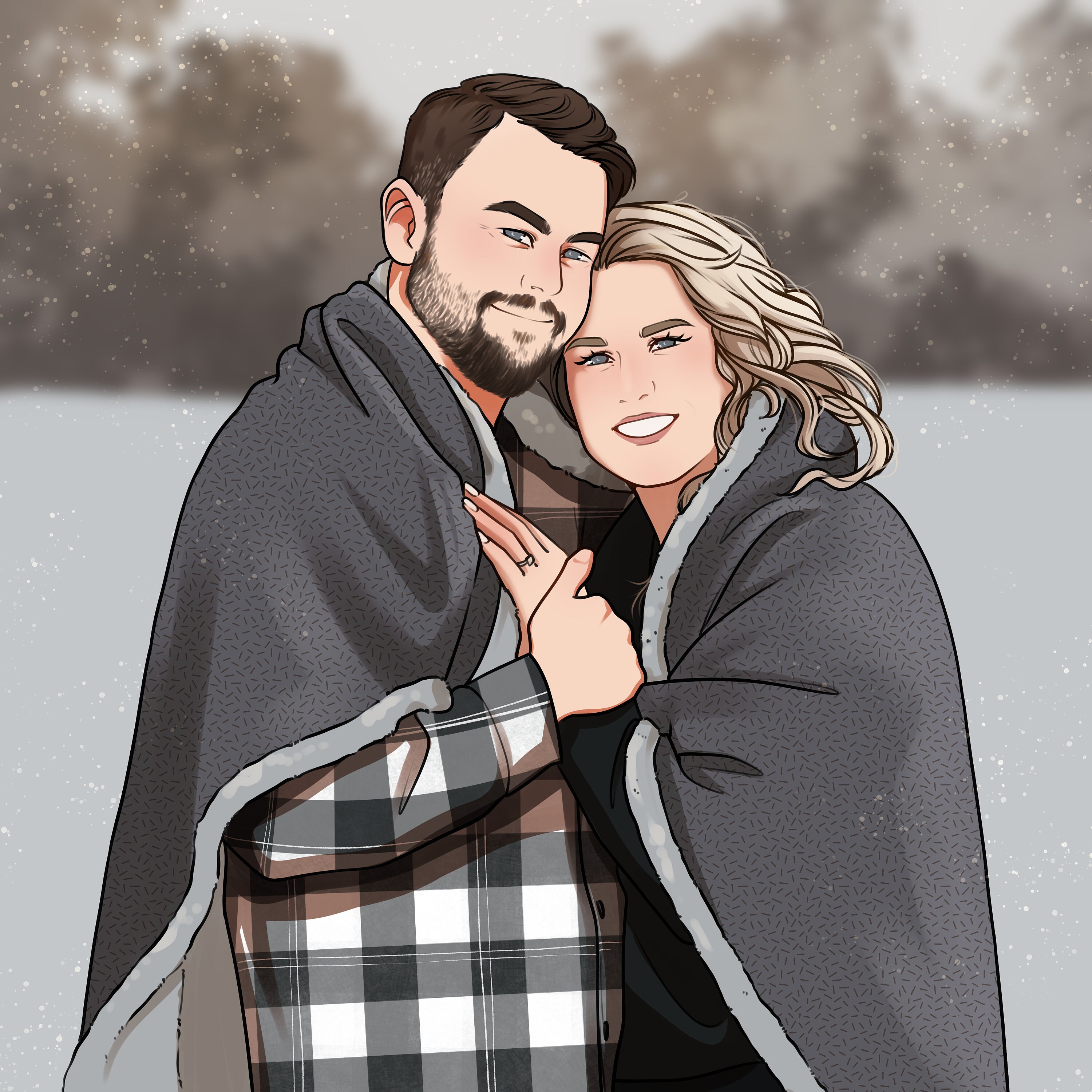 Custom Cartoon Portrait From Photo || Couple Portrait, Best Friend Gift ...