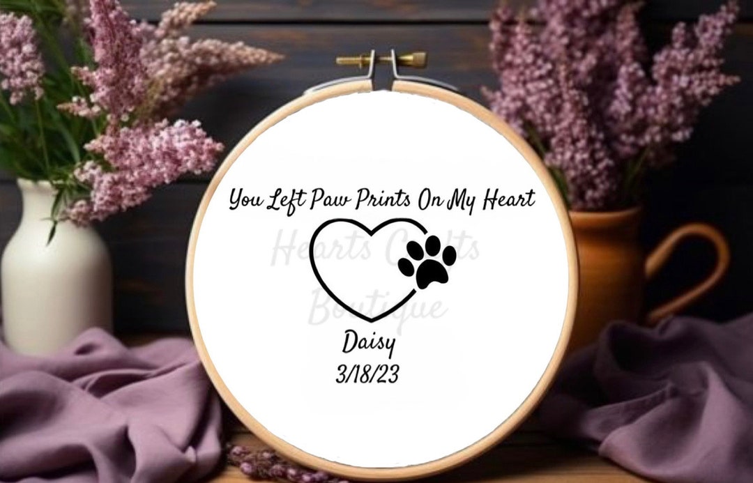 You Left Paw Prints on My Heart Cross Stitch Pattern PDF, Cat or Dog ...