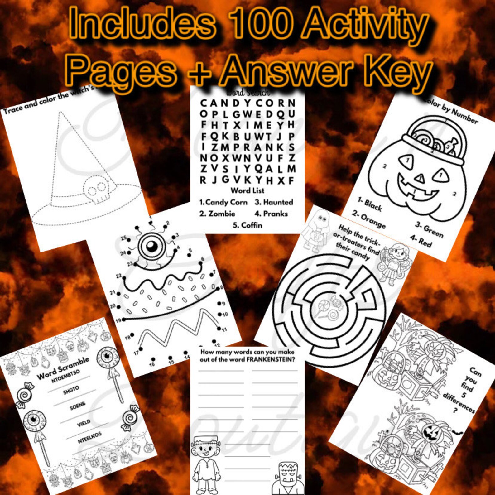 Kids Halloween Coloring Pages, Activity Pages, Halloween Coloring Pages ...